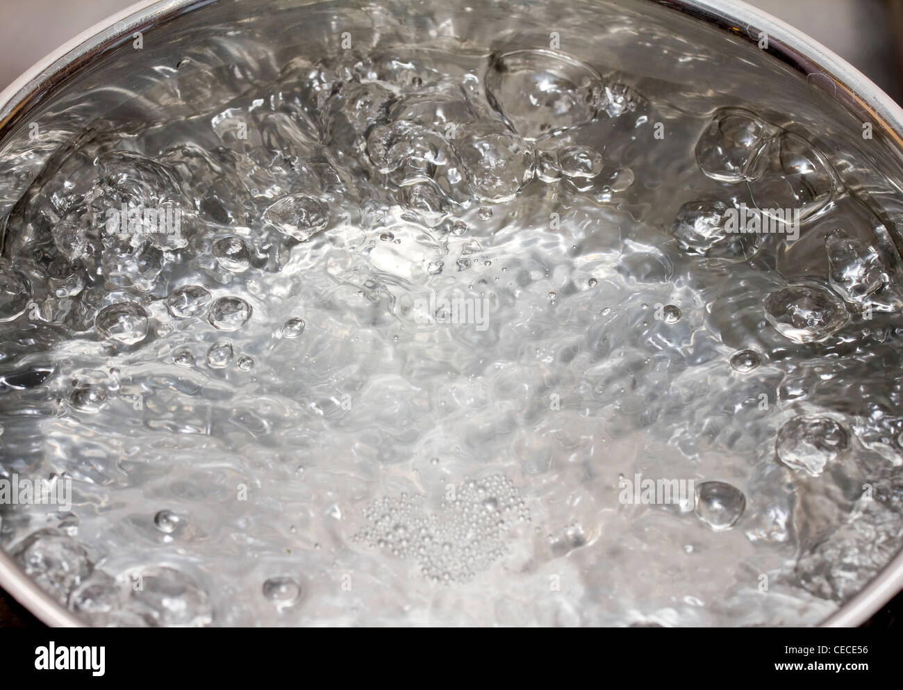 Saucepan full of boiling water Stock Photo - Alamy