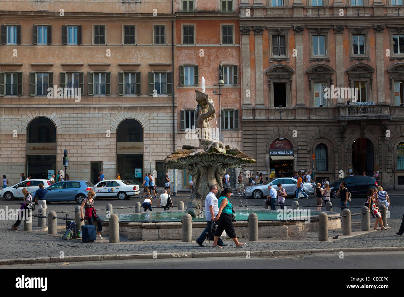 Triton Fountain in the Via Barberini in Rome Stock Photo - Alamy