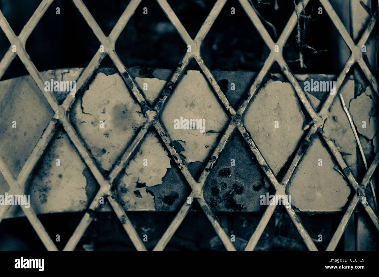 Rusty grill security, bars, used for protection, made of metal, for ...