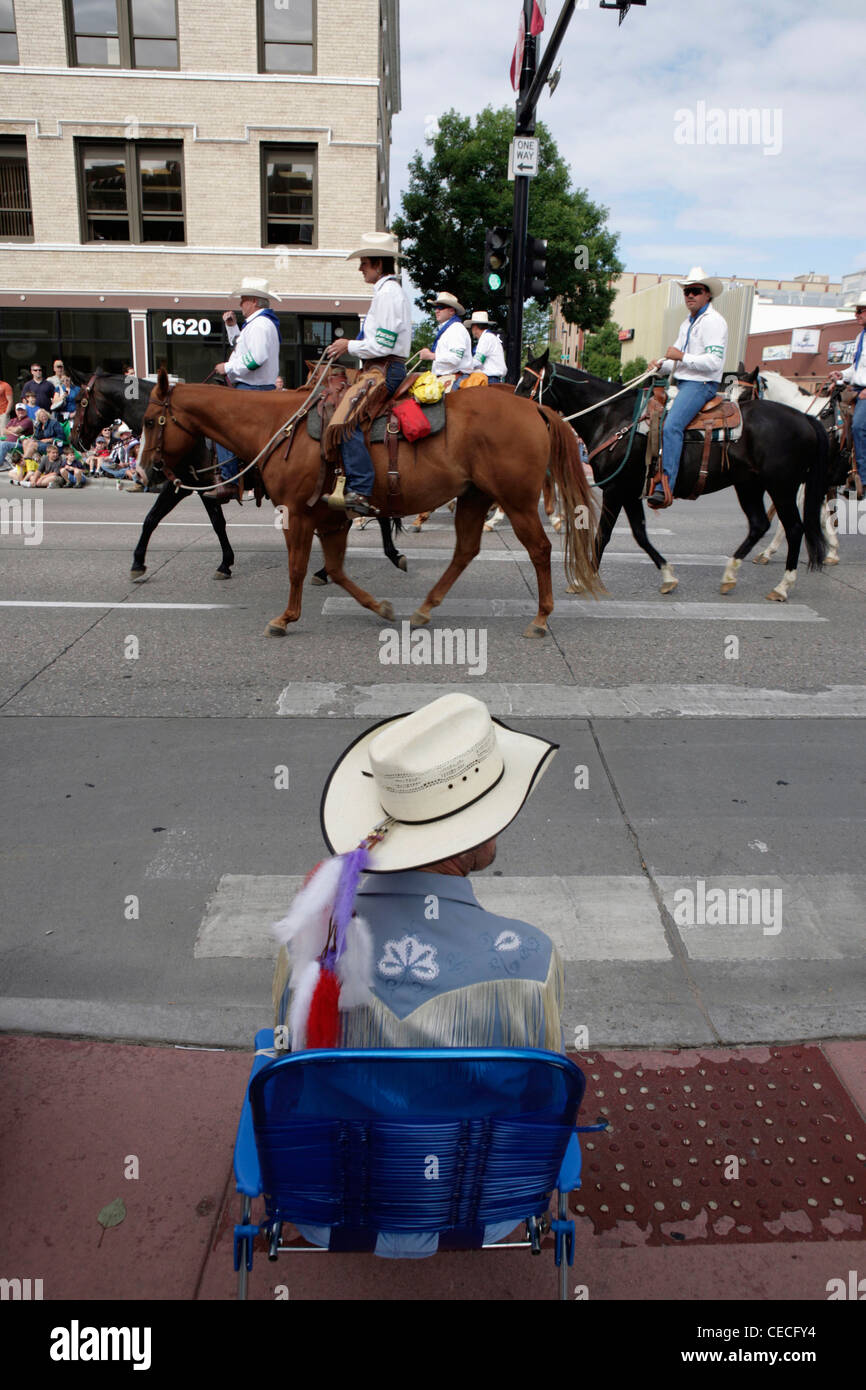 Parade in downtown Cheyenne, Wyoming, during the Frontier Days annual ...