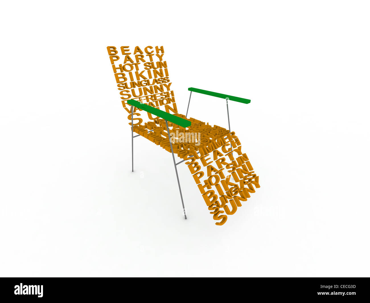 Summer words chair Stock Photo - Alamy