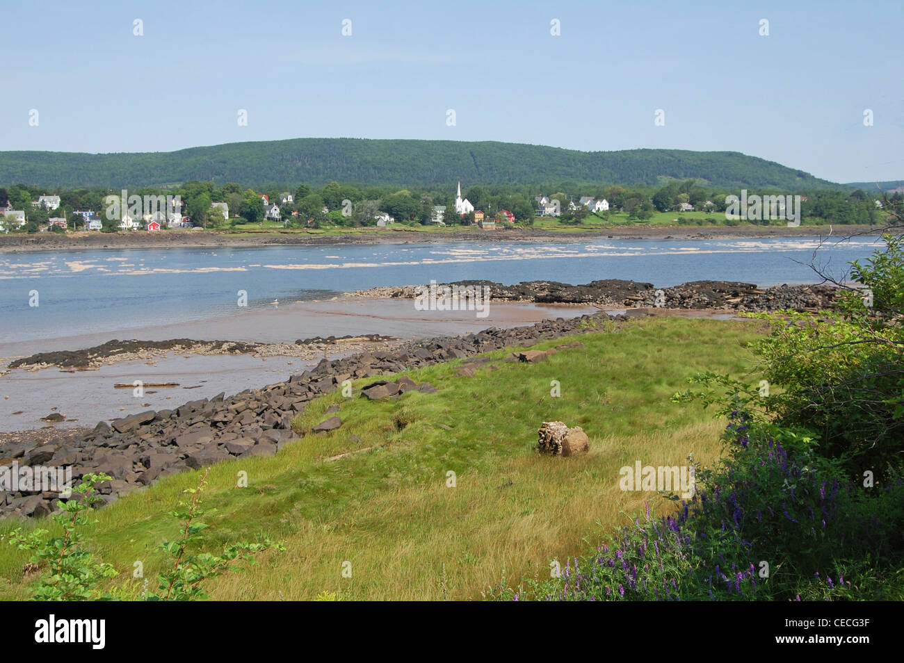 the Annapolis River from the south bank at Annapolis Royal in Nova ...