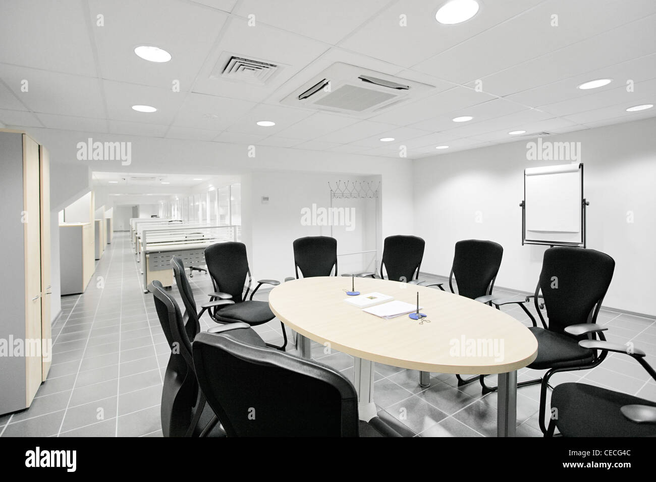 Empty bank office with desks in raw Stock Photo - Alamy
