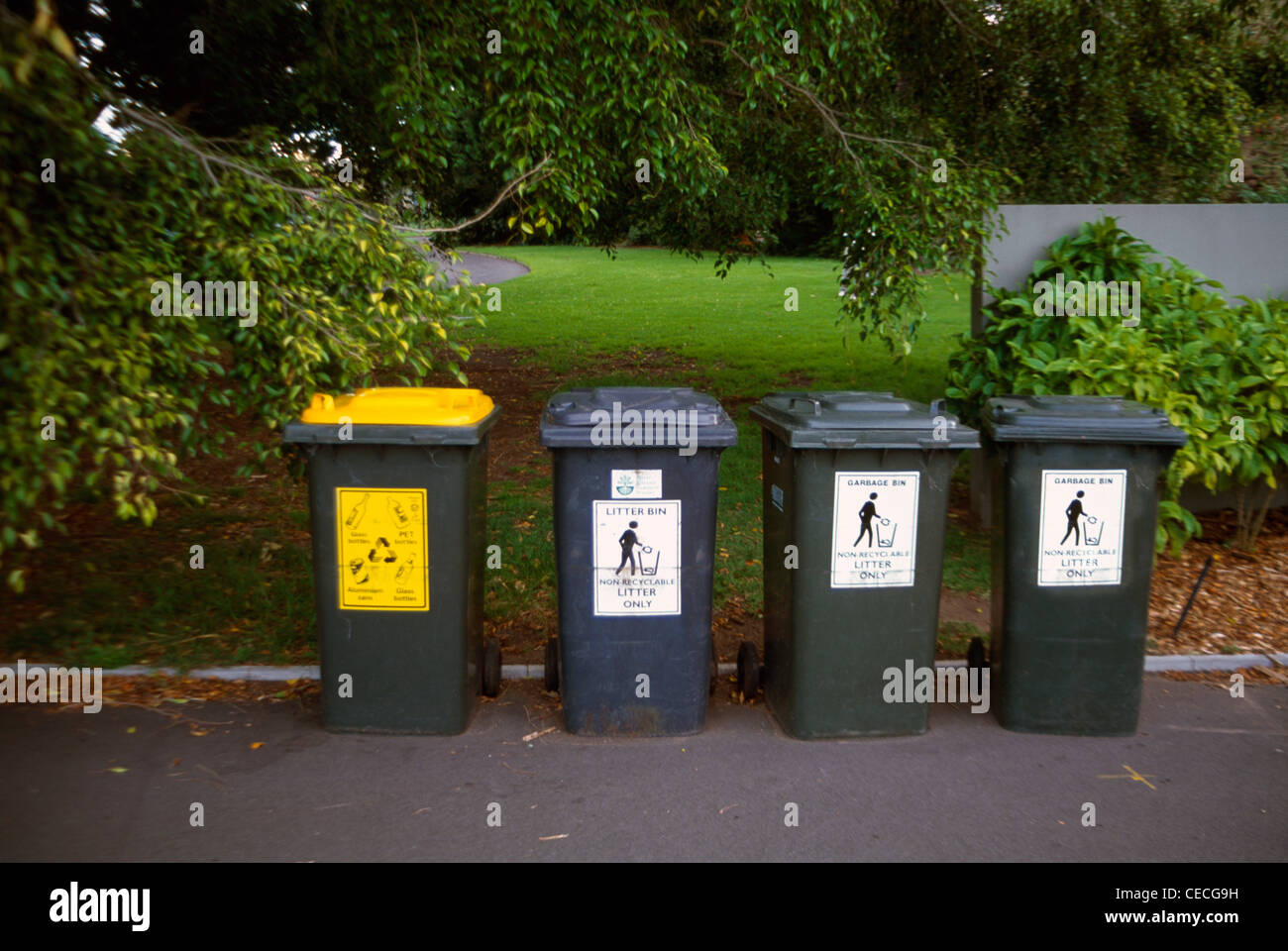 Sydney Australia Botanical Gardens Plastic Bins Stock Photo - Alamy