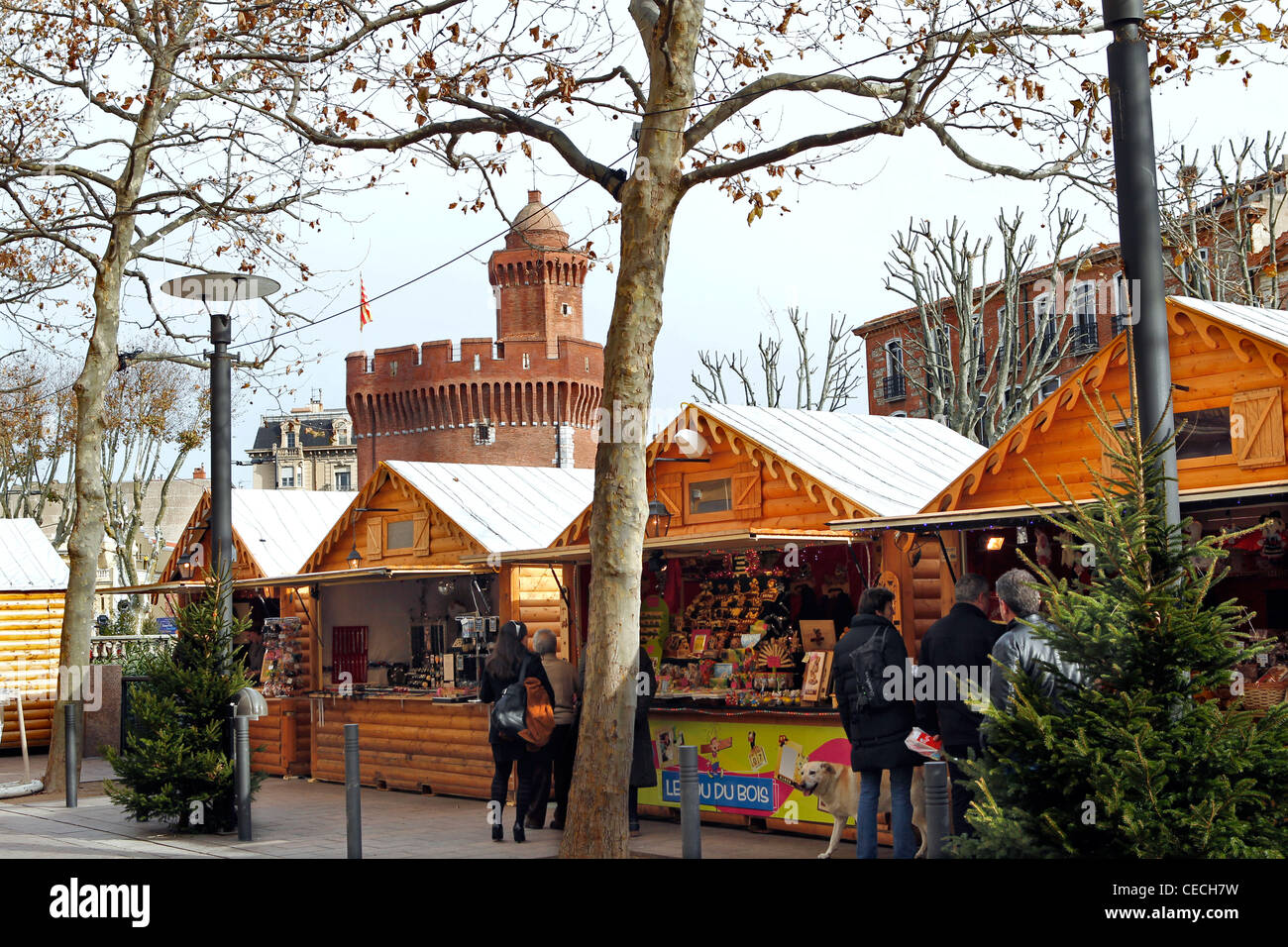 Christmas market in Perpignan, France Stock Photo - Alamy