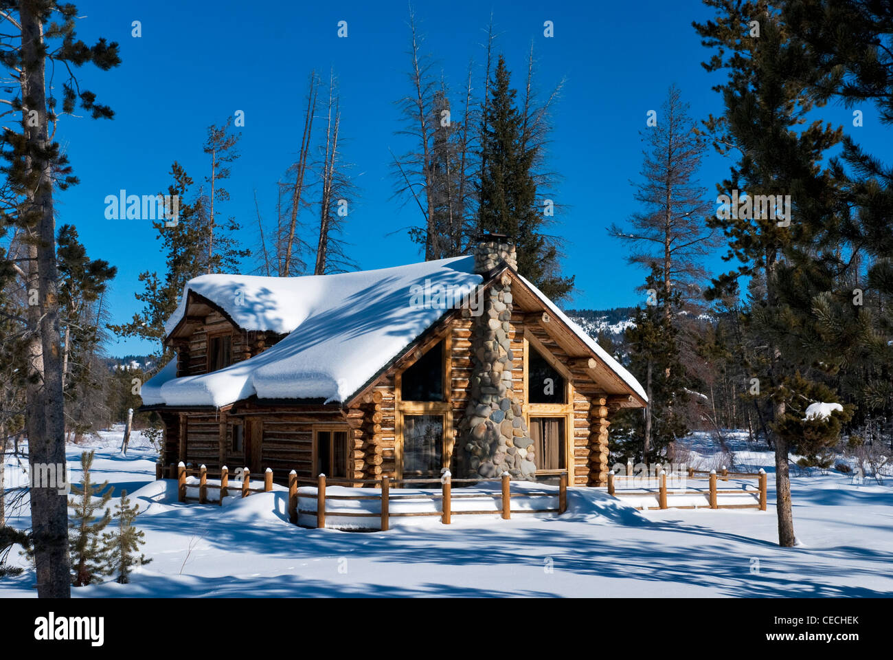 Log Cabin In The Snowy Mountains