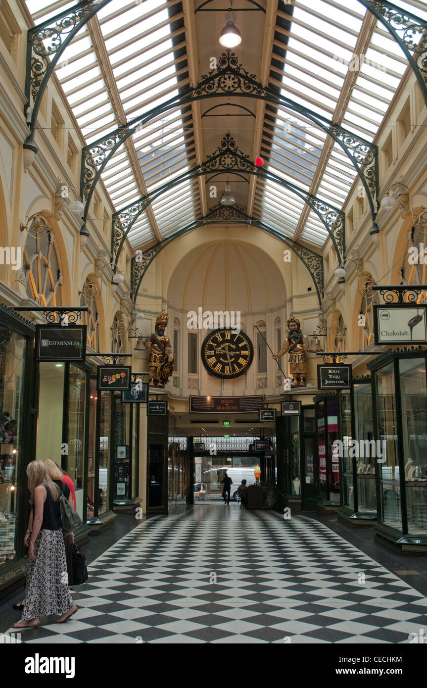 The Renaissance Revival-style Royal Arcade in Melbourne, Victoria ...