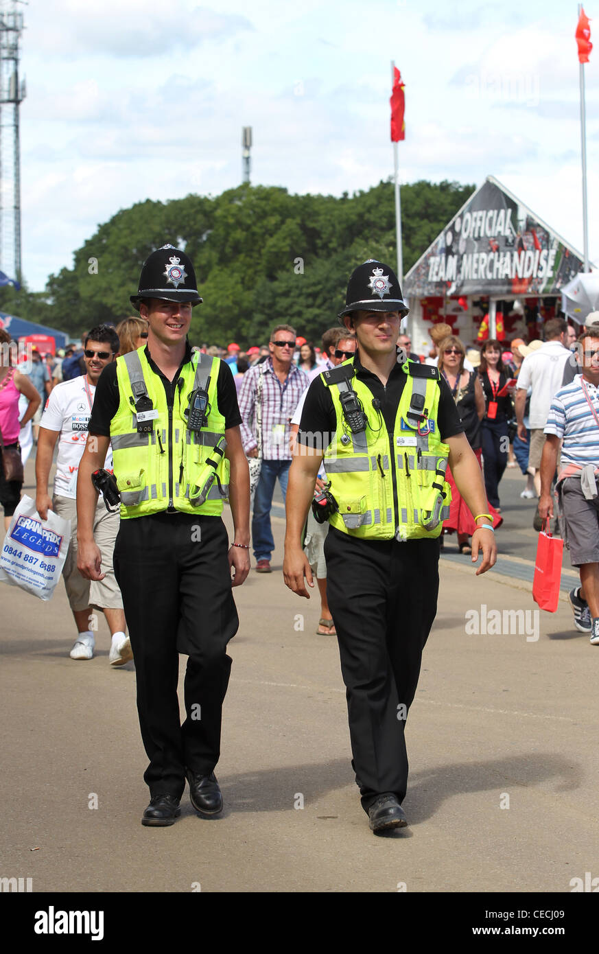 Policemen on patrol at the British Formula one Grand Prix Stock Photo ...