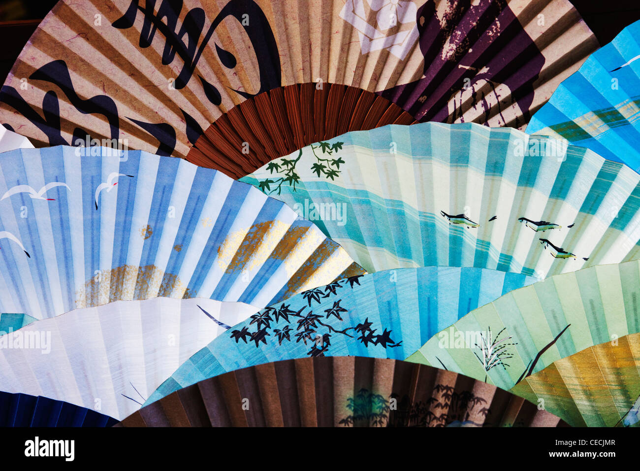 Close up of paper fans. Japan Stock Photo - Alamy