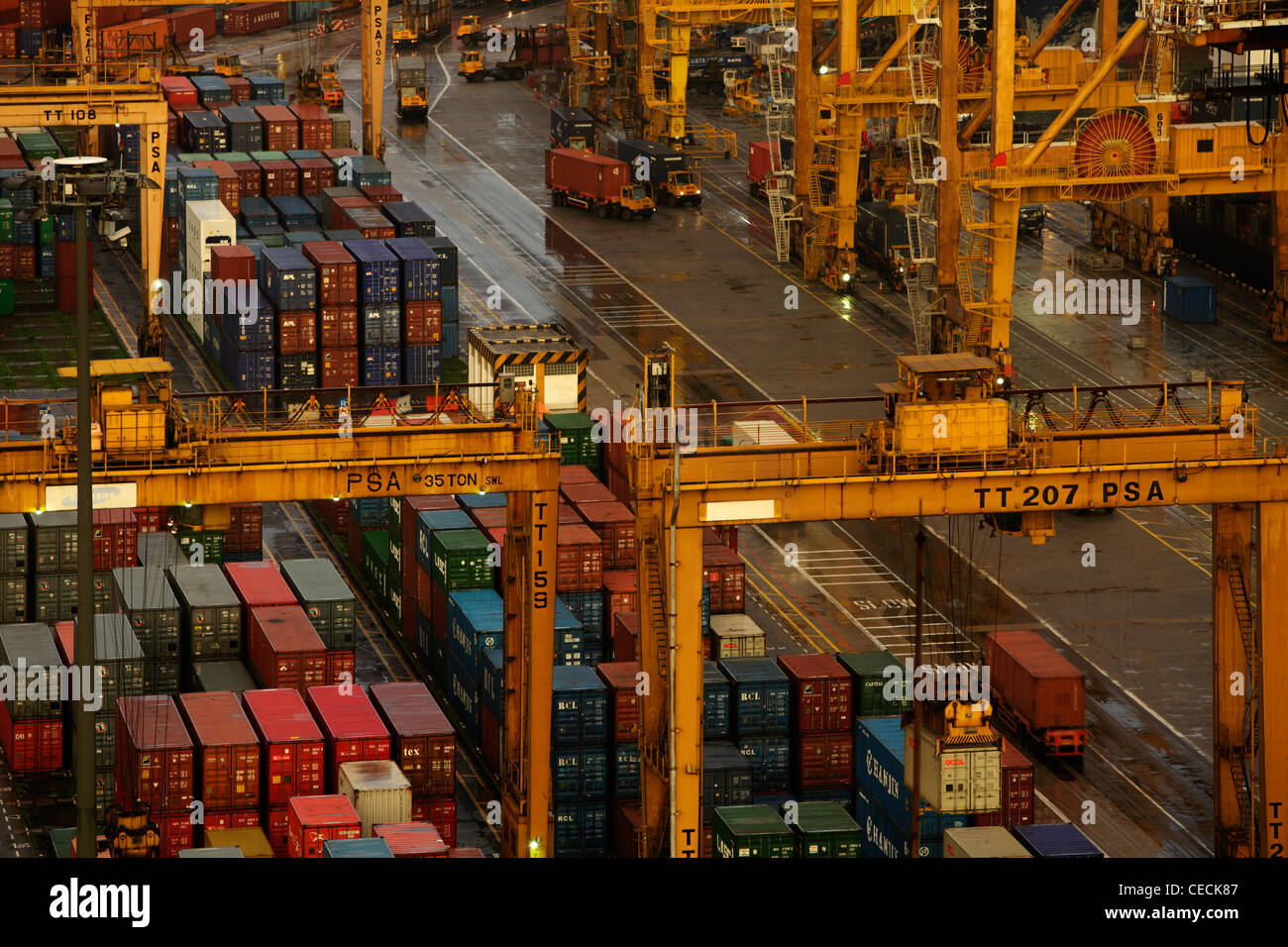 Shipping port with containers Stock Photo - Alamy