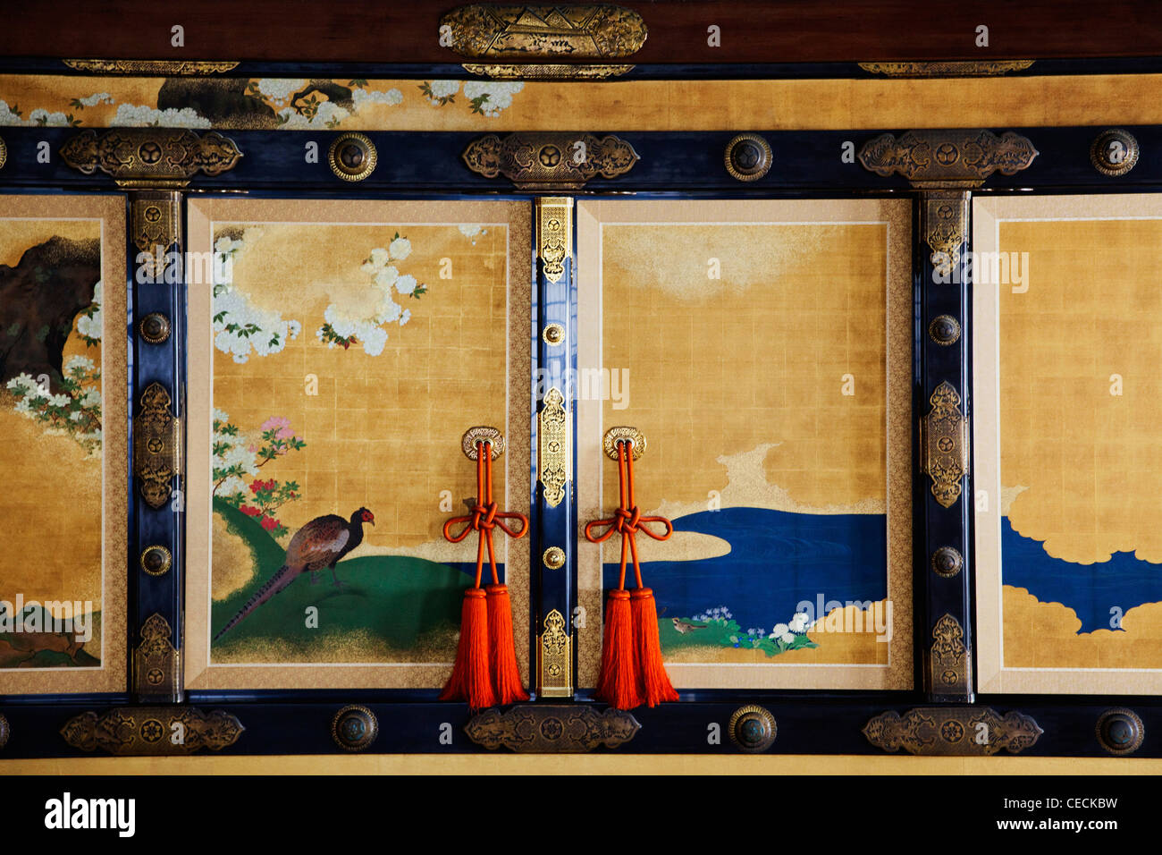Nijo Castle,Interior of Ninomaru Palace,Detail of Painted Screens ...