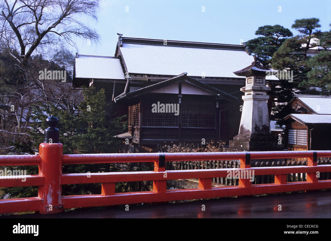 Traditional wooden bridge, Takayama, Japan Stock Photo - Alamy