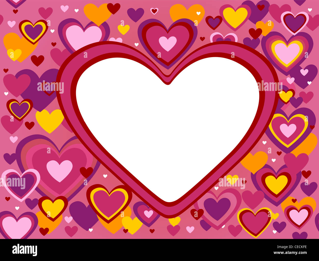 Frame Illustration Featuring Colorful Hearts Stock Photo - Alamy