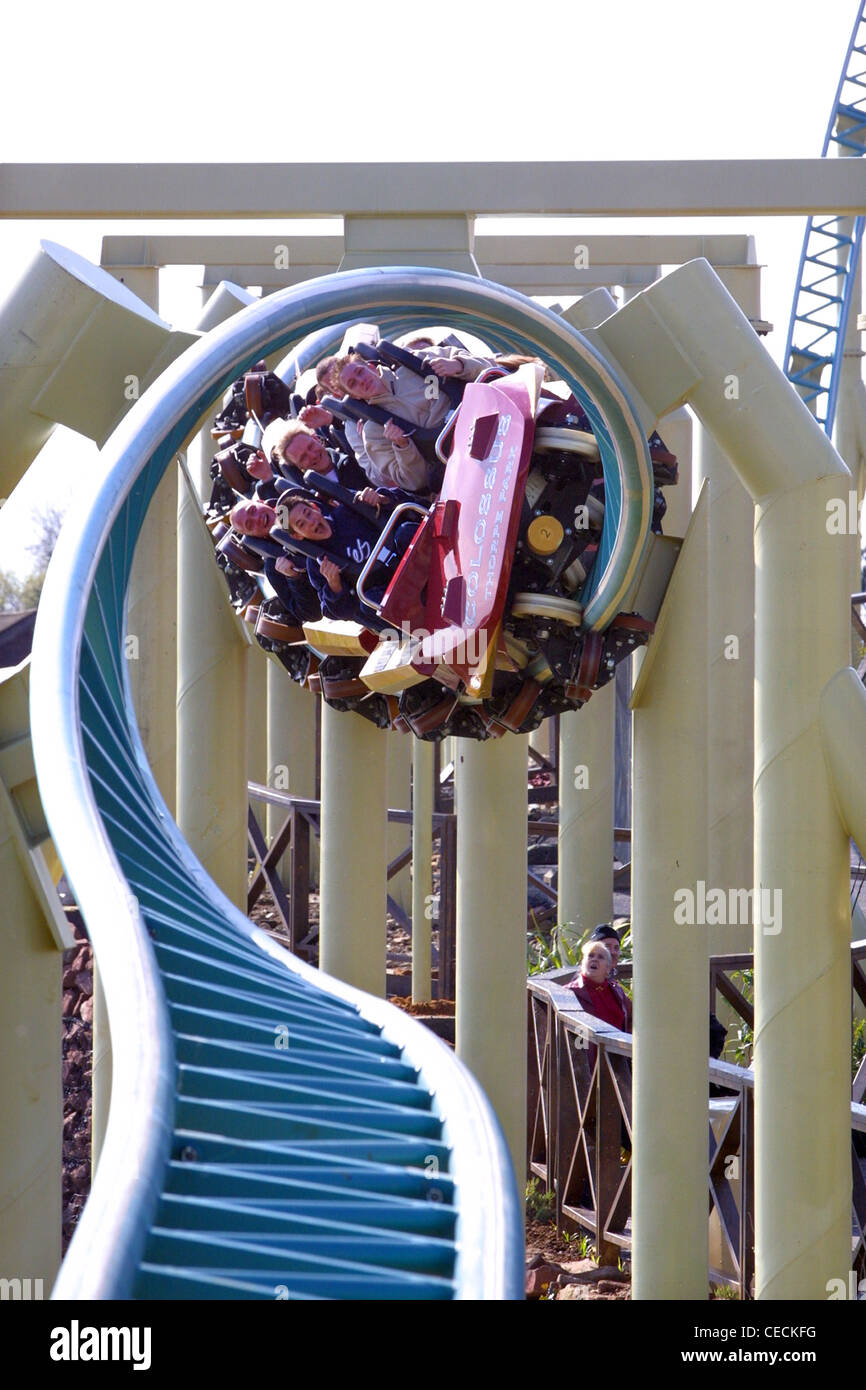 Colossus roller coaster at Thorpe Park, United Kingdom Stock Photo - Alamy