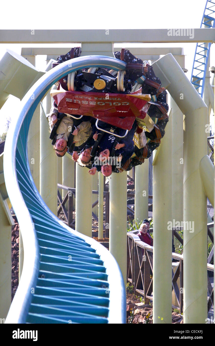 Colossus roller coaster at Thorpe Park, United Kingdom Stock Photo - Alamy