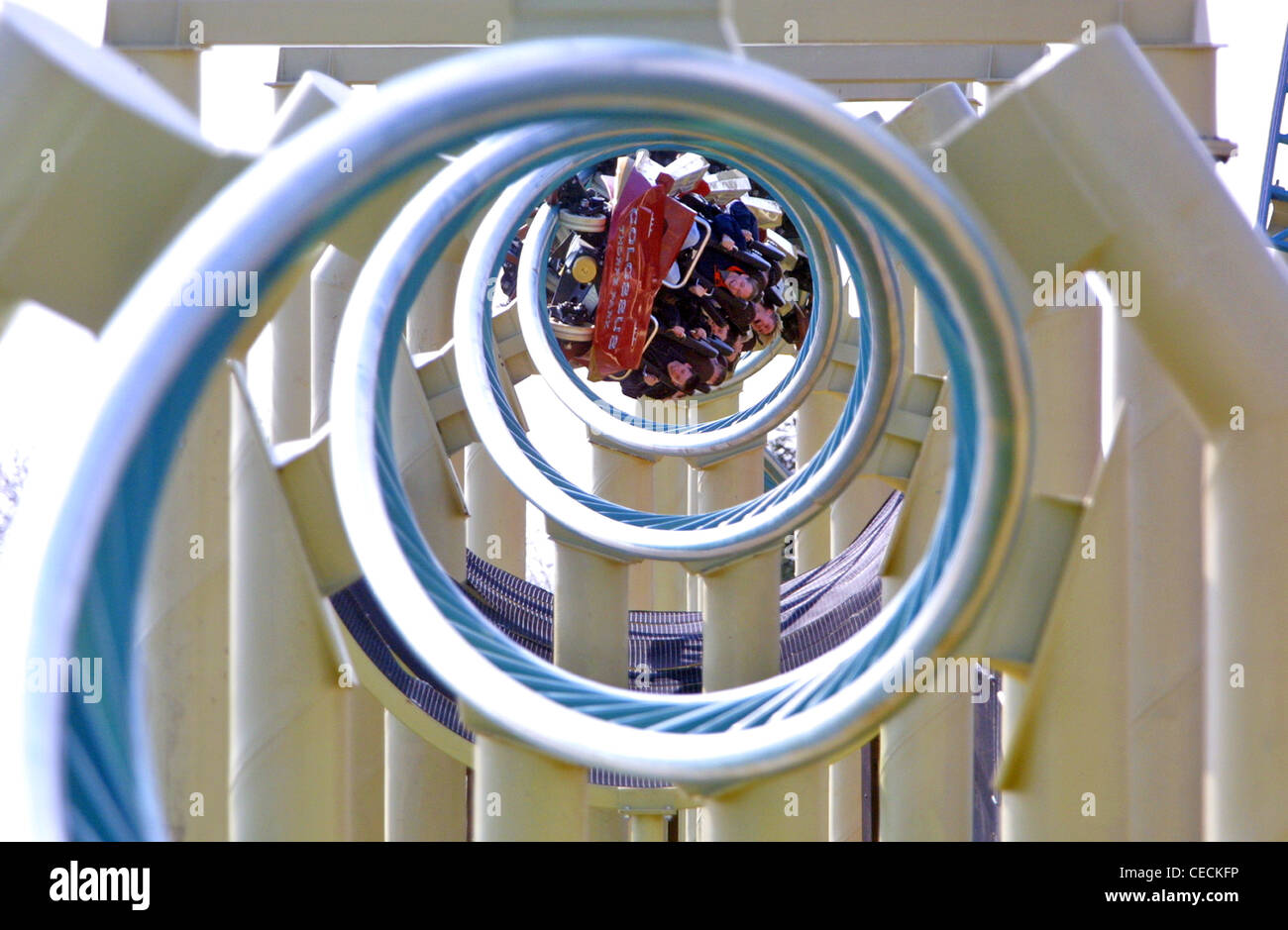 Colossus roller coaster at Thorpe Park, United Kingdom Stock Photo - Alamy
