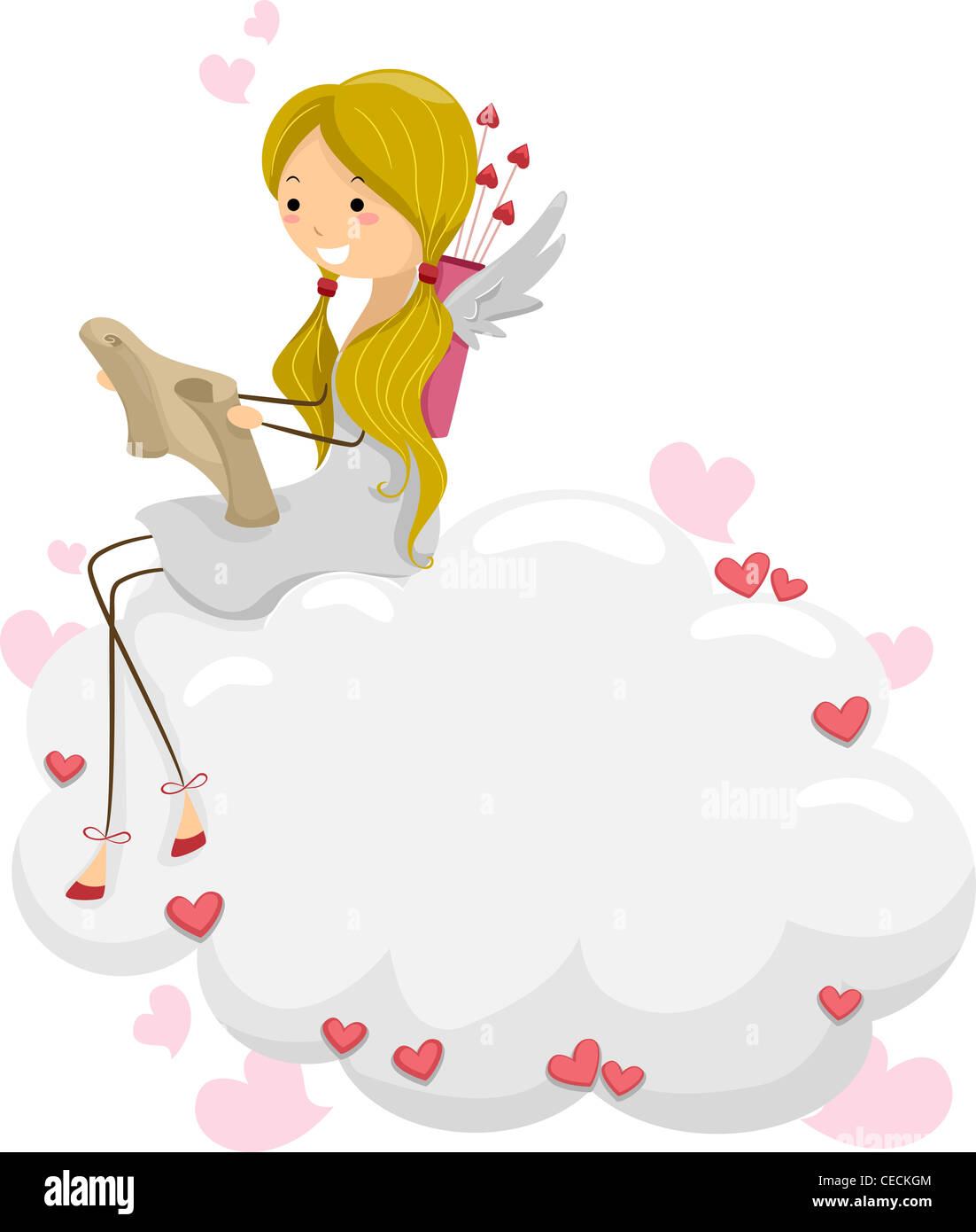 Woman reading a scroll Cut Out Stock Images & Pictures - Alamy