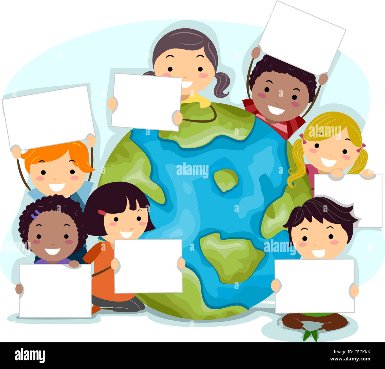 Illustration of Kids Celebrating Earth Day Stock Photo - Alamy
