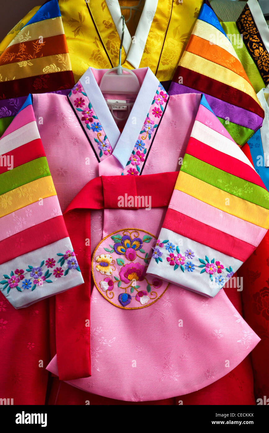 Namdaemun Market, Display of Korean Hanbok Dresses, Seoul, Korea Stock ...