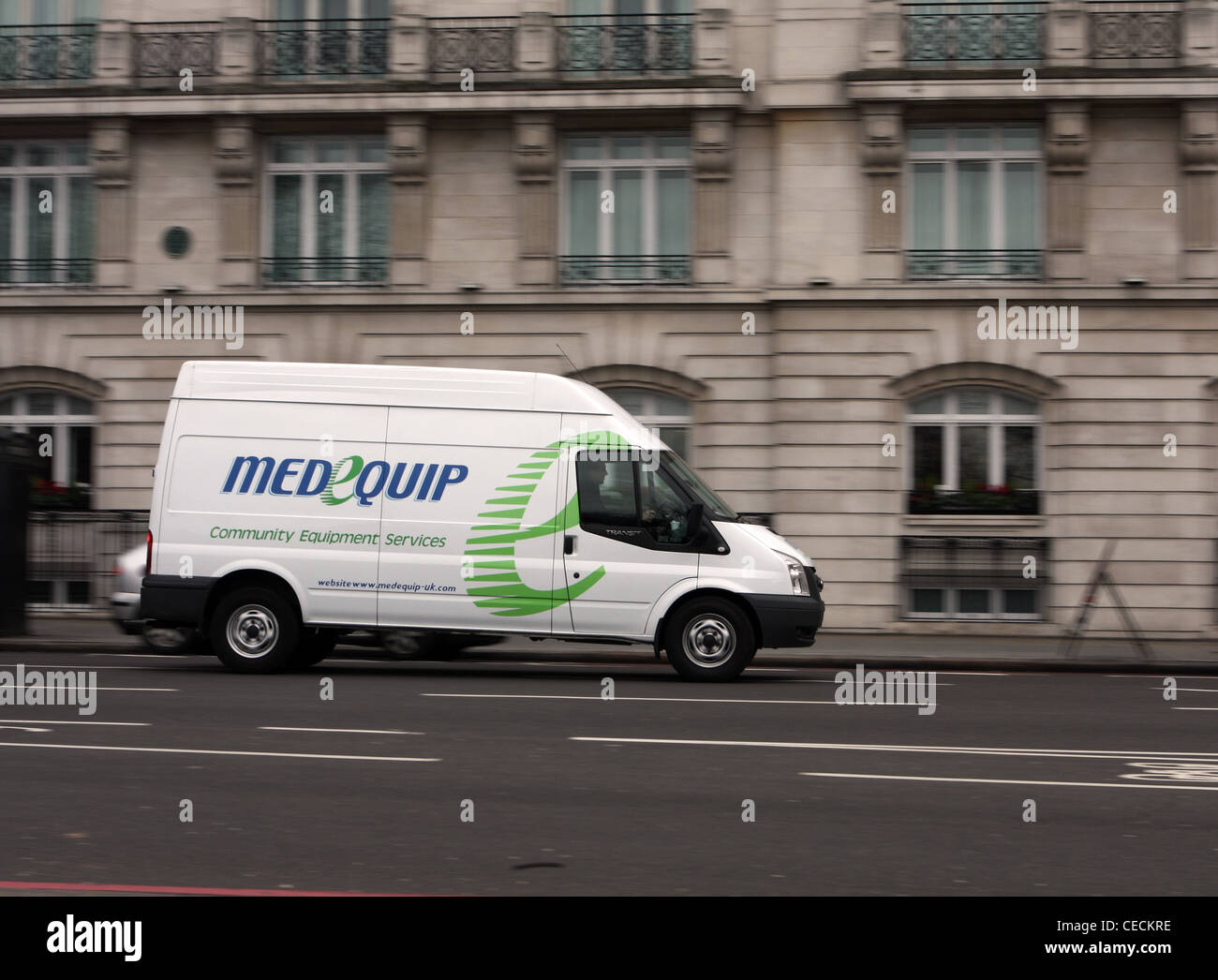 A Medequip van traveling along a road in London Stock Photo - Alamy