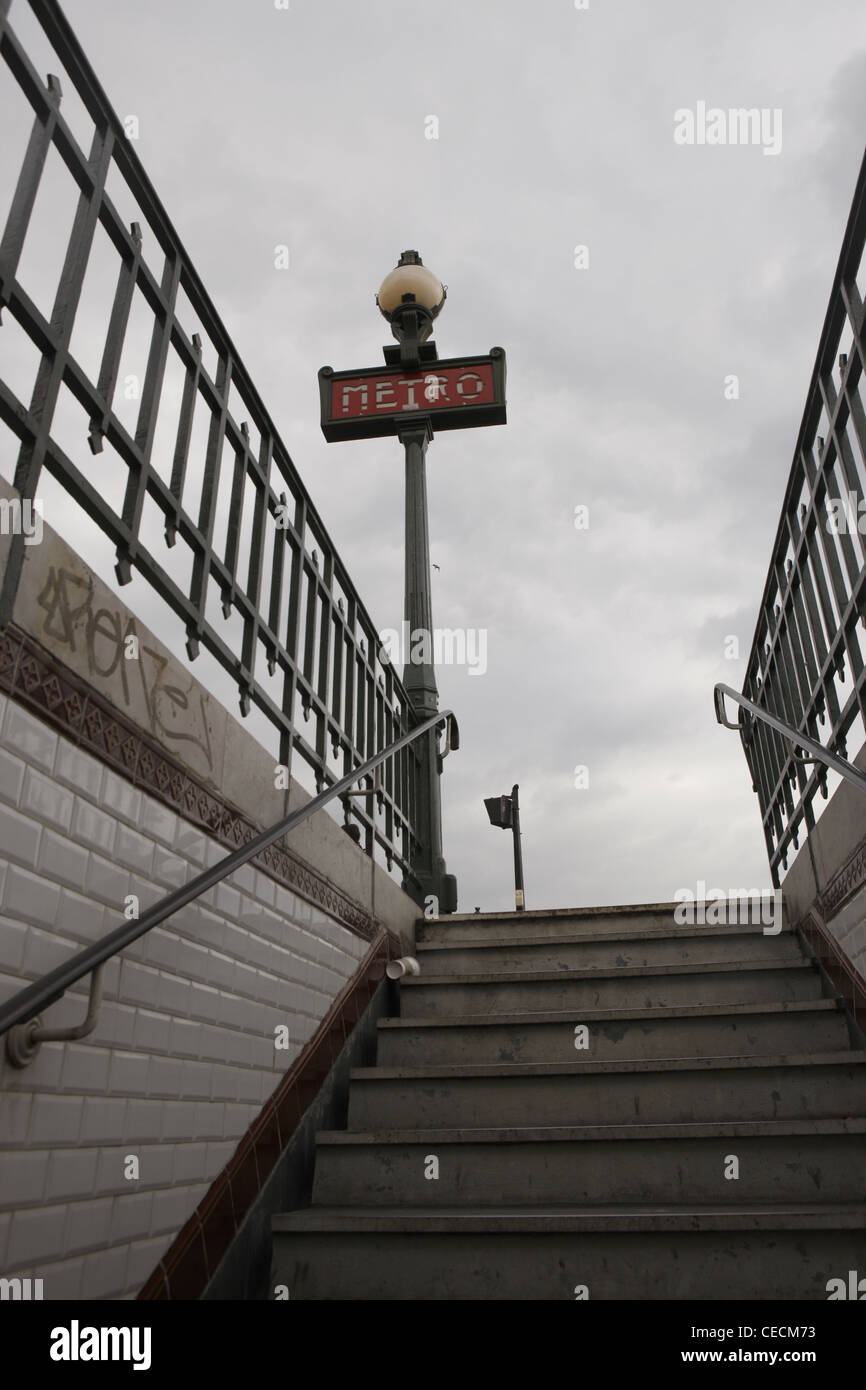 exit of the metro in Paris Stock Photo - Alamy