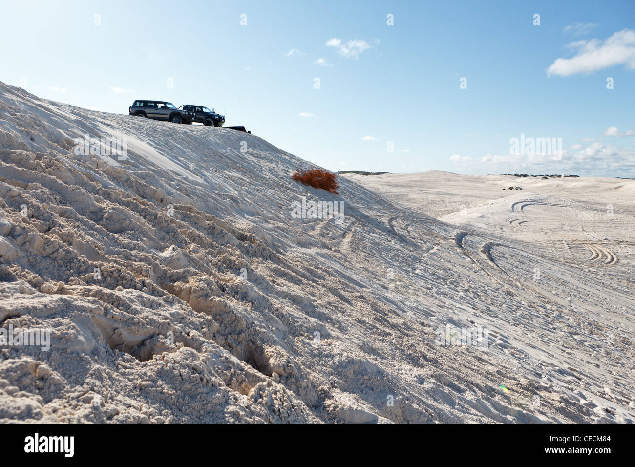 4x4 driving in white sand dunes Stock Photo - Alamy