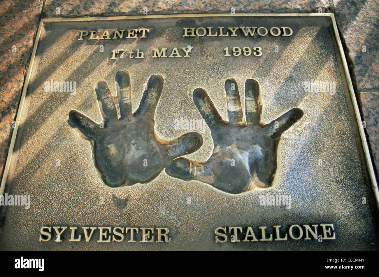 England, London, Leicester Square, Handprints of Sylvester Stallone ...