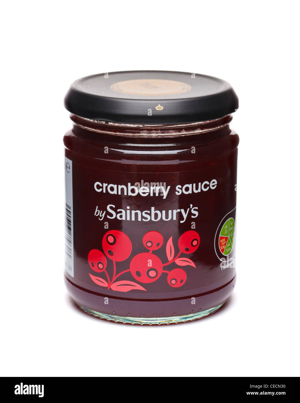 Cranberry sauce jar - cut out on white background Stock Photo - Alamy