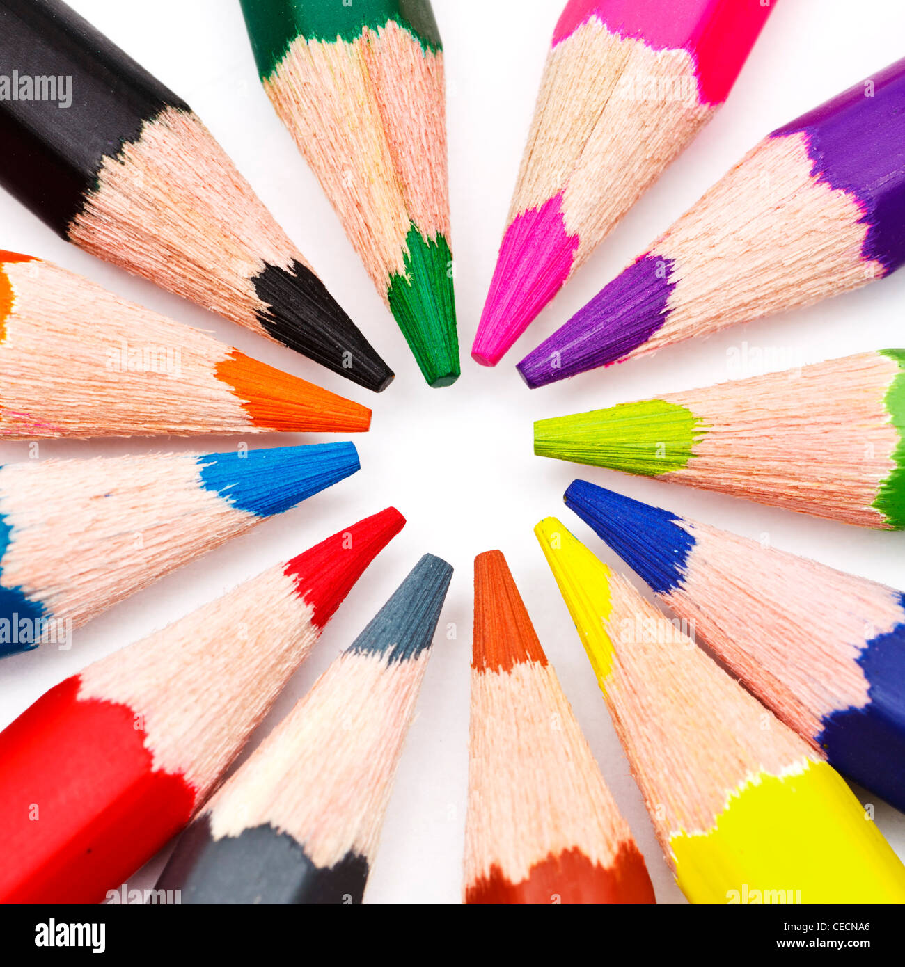 Many coloured pencils hi-res stock photography and images - Alamy