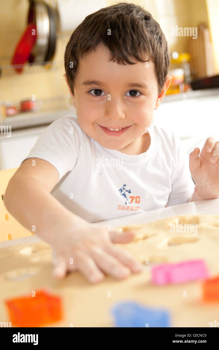 boy making cookies Stock Photo - Alamy