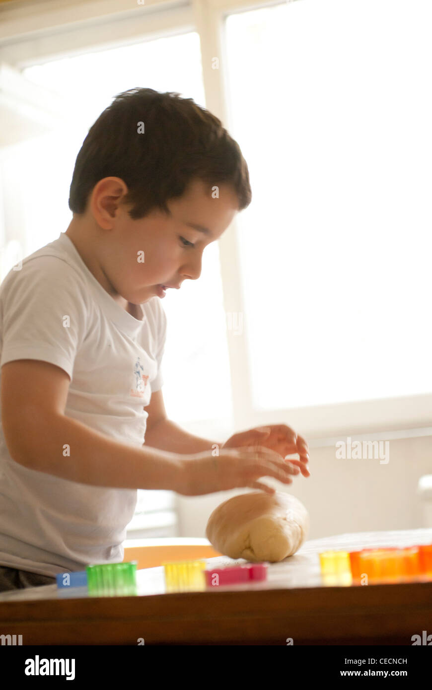 boy making cookies Stock Photo - Alamy