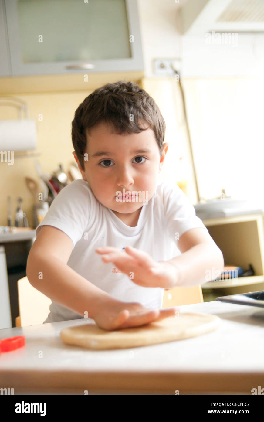 boy making cookies Stock Photo - Alamy