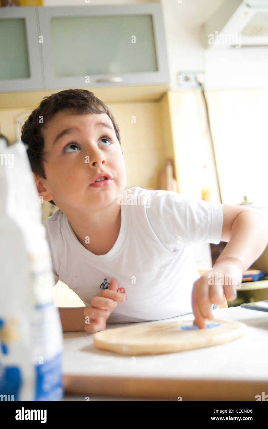 boy making cookies Stock Photo - Alamy
