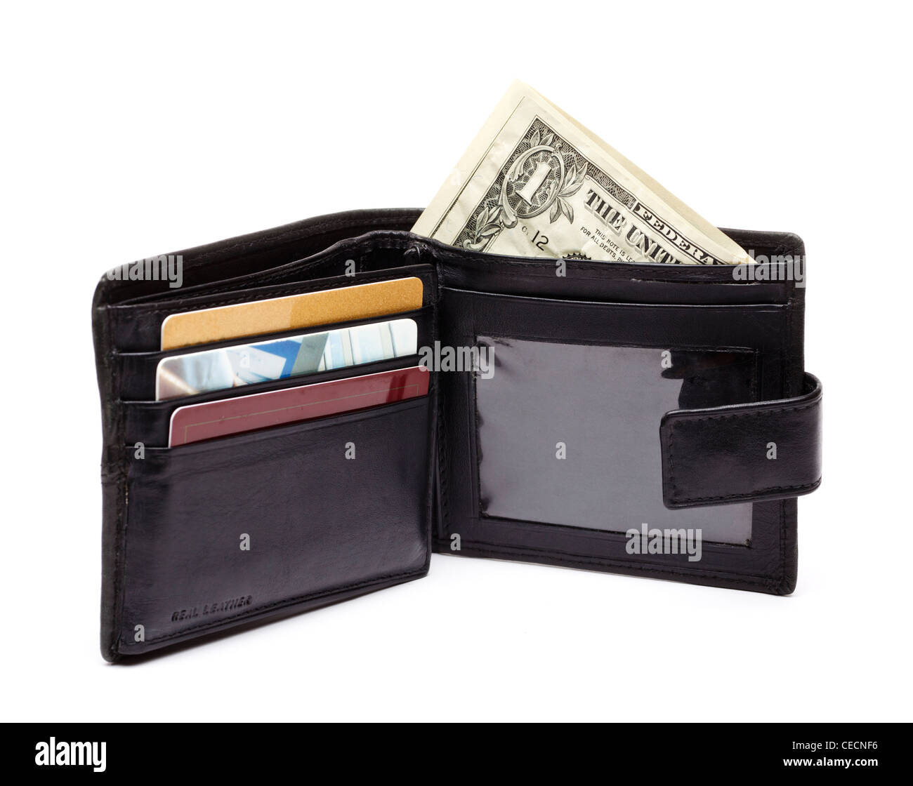 Wallet with dollars - on white background Stock Photo - Alamy