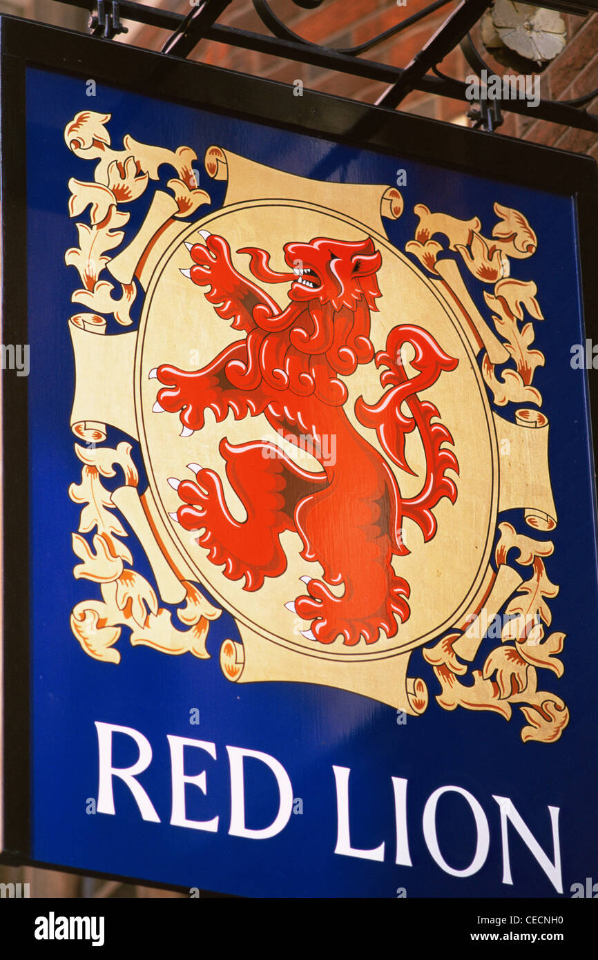 England, London, Red Lion Pub Sign Stock Photo - Alamy