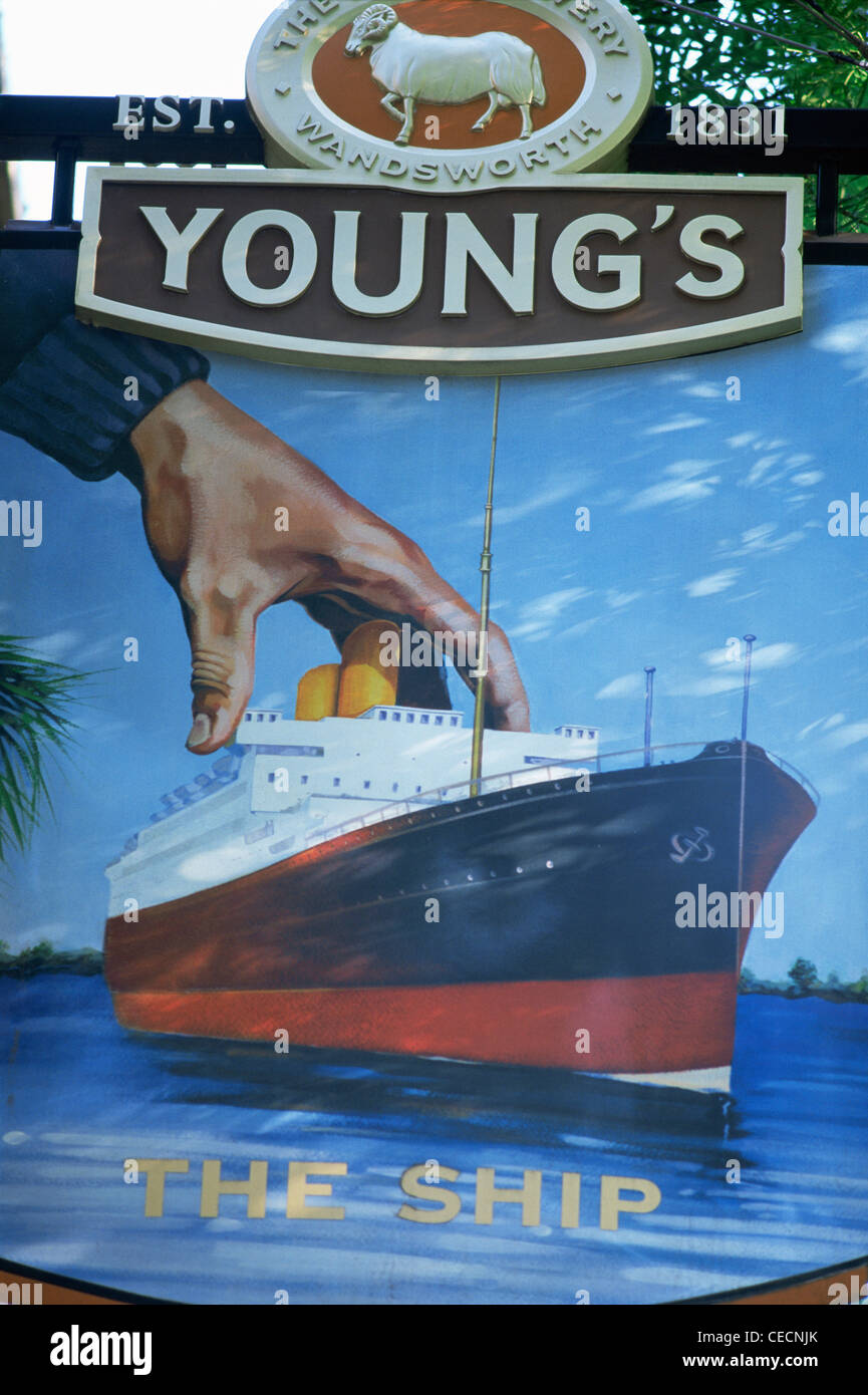 England, London, The Ship Pub Sign Stock Photo - Alamy