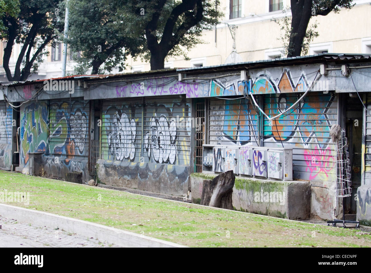 Graffiti on Shops in the Ancient Holy City of Rome Stock Photo - Alamy