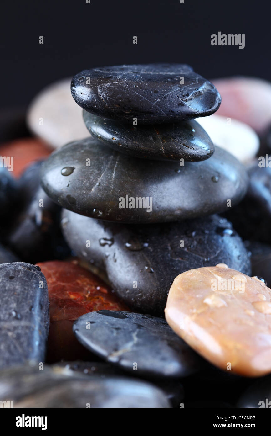 Detail of Stack of balanced zen stones Stock Photo - Alamy