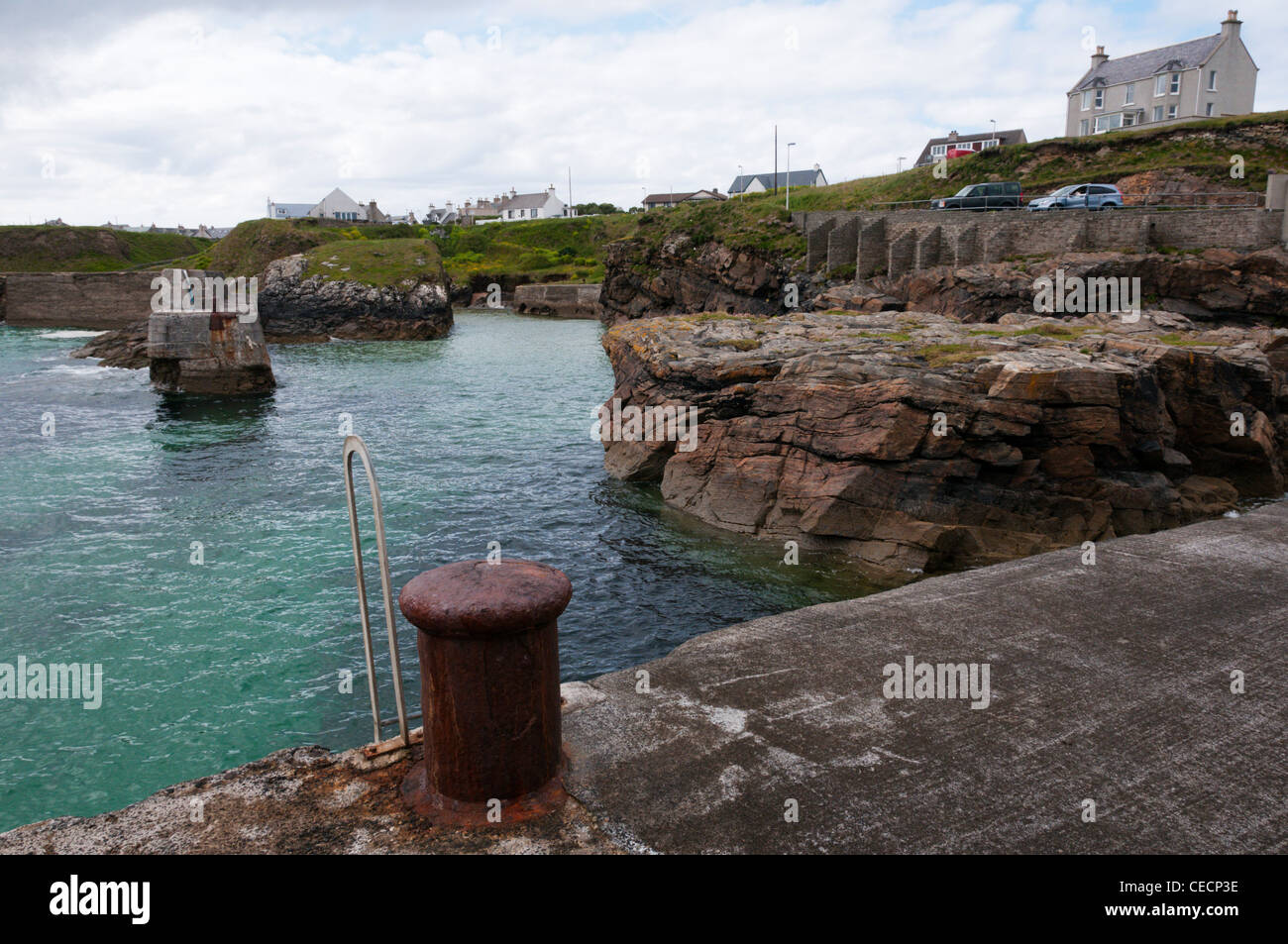 Port of Ness harbour in the north of the Isle of Lewis, Outer Hebrides ...