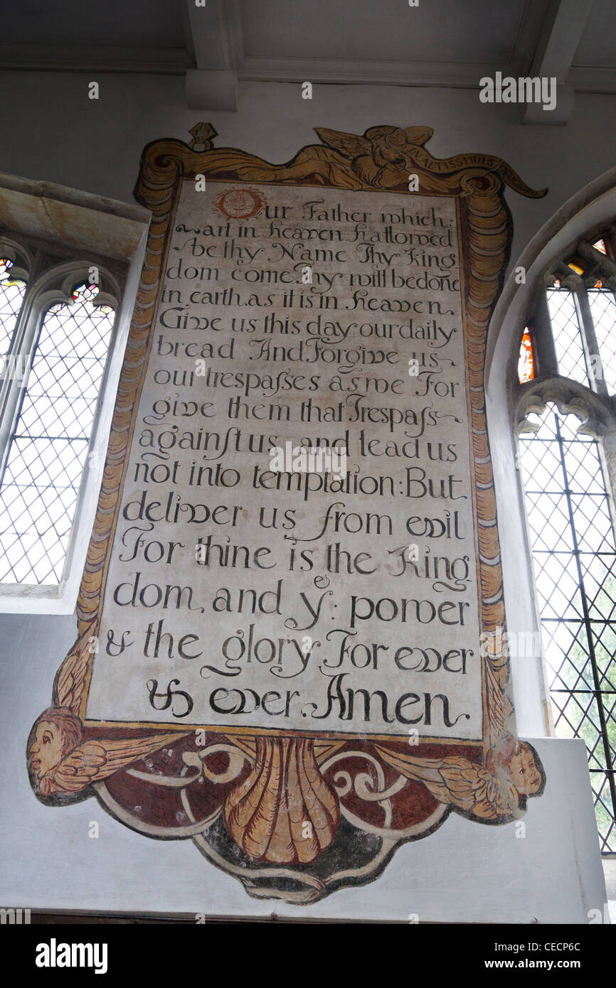 Ancient illuminated script depicting the Lord's prayer in St Mary's ...