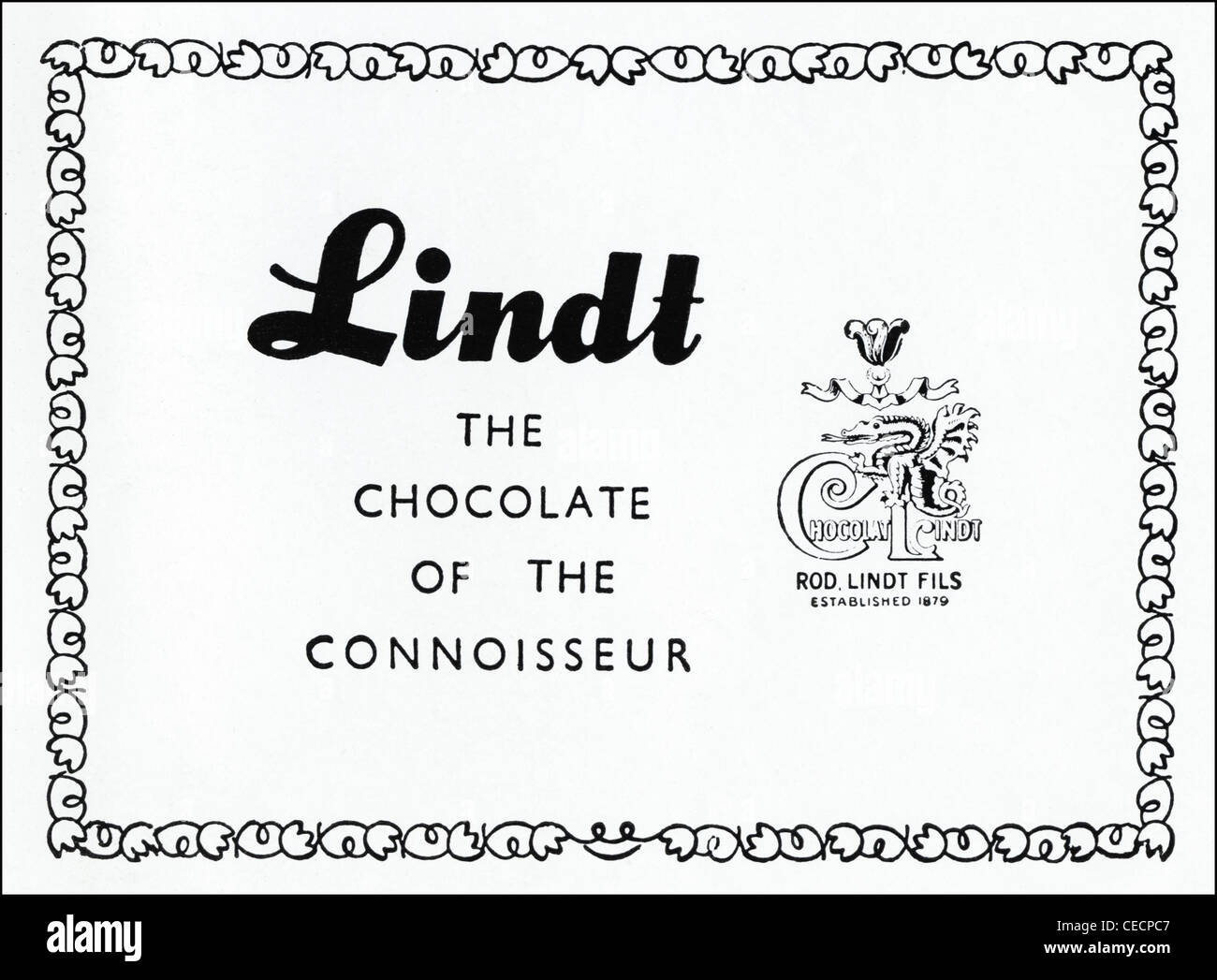 Original advert from 1950s news magazine advertising LINDT chocolate ...