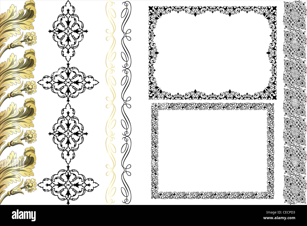 Floral vintage frames and borders for embellish your layout Stock Photo ...