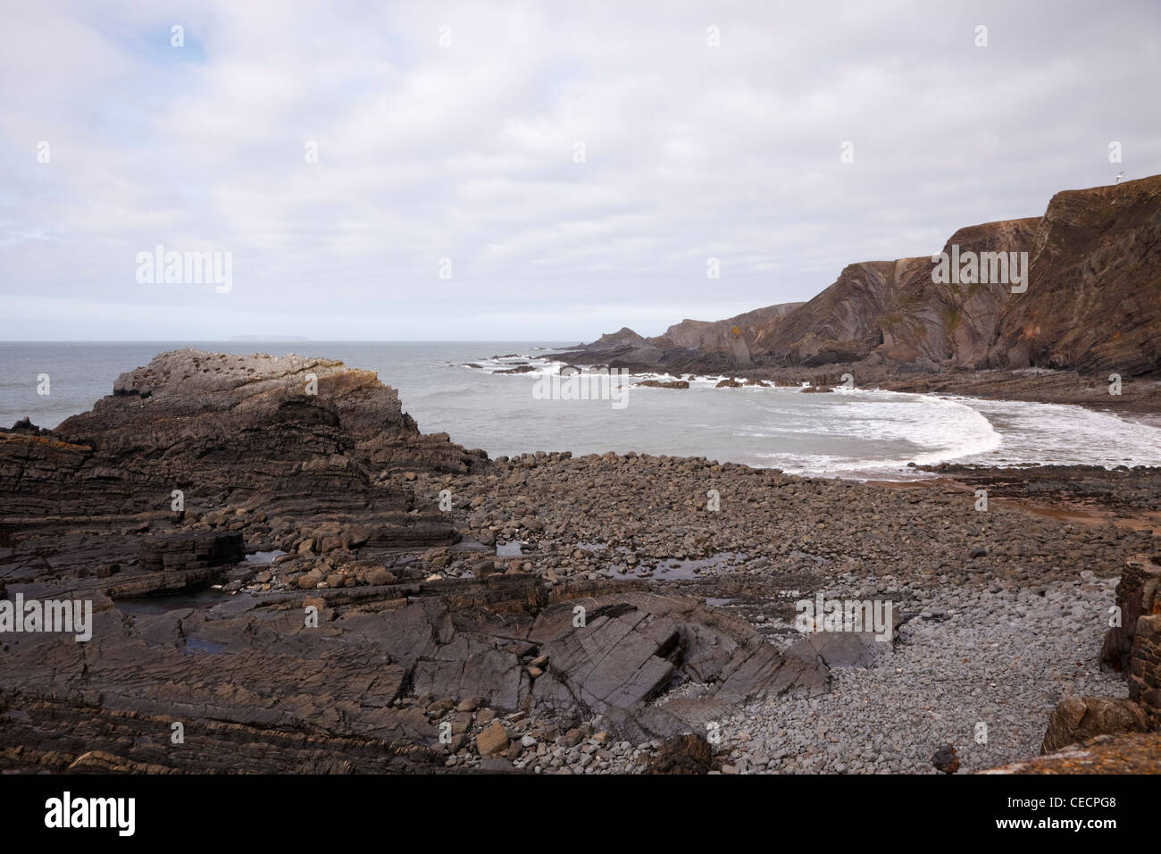 Hartland Quay beach, Devon England Stock Photo - Alamy