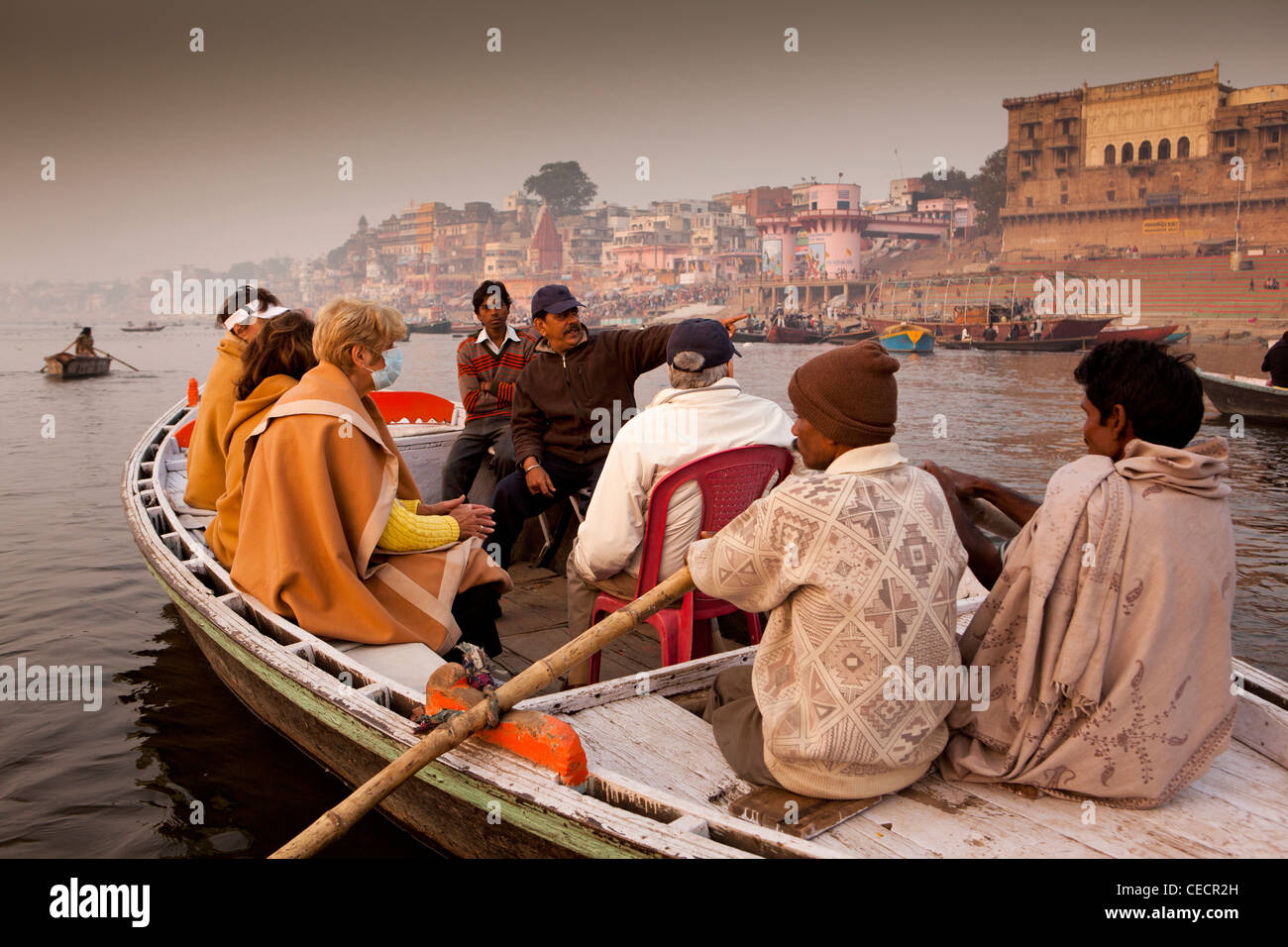 Varanasi ganges western tourist hi-res stock photography and images - Alamy