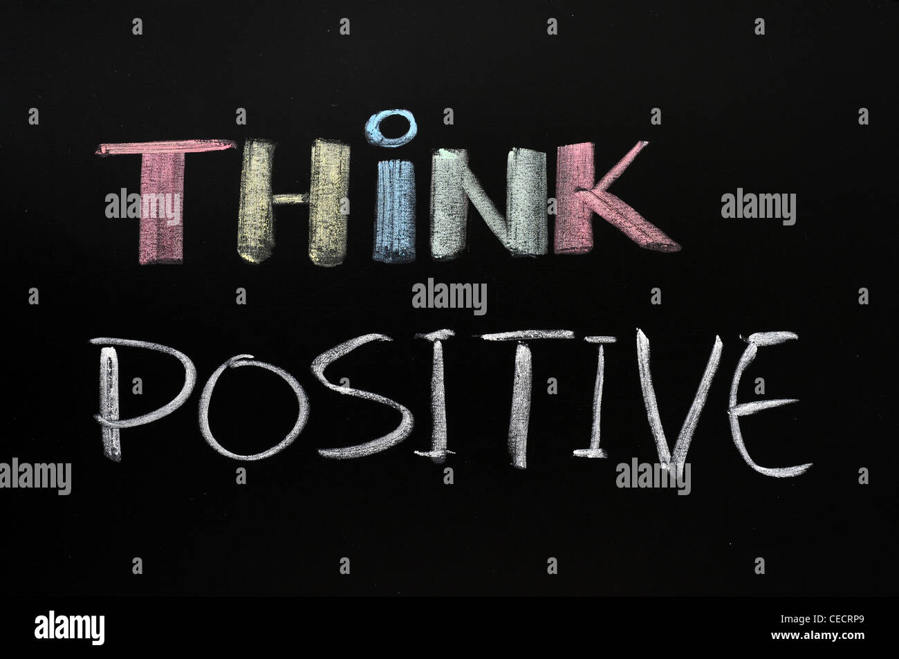positive chalkboard blackboard white chalk black think concept attitude ...