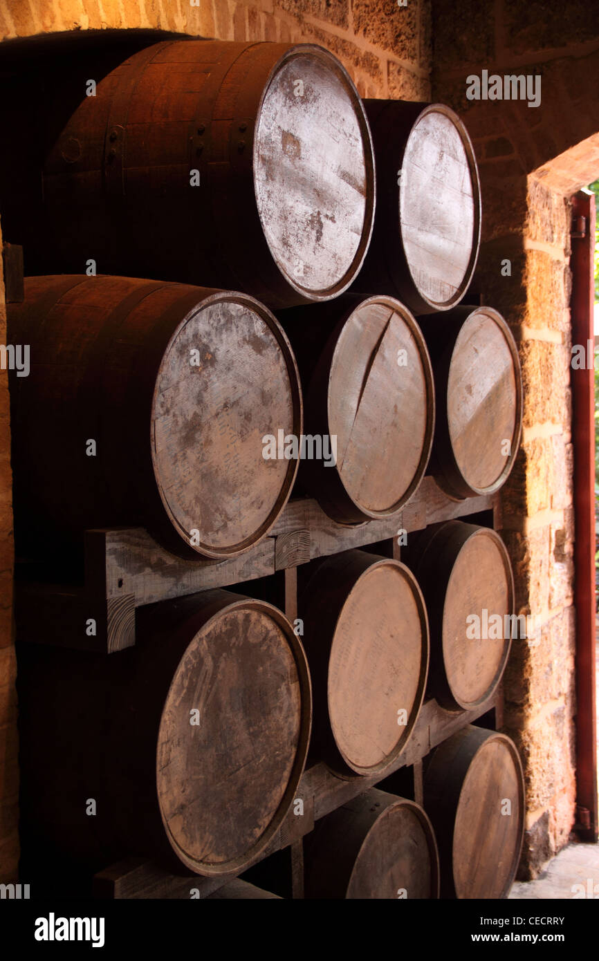 Rum barrels at St Nicholas Abbey, Barbados, West Indies Stock Photo - Alamy