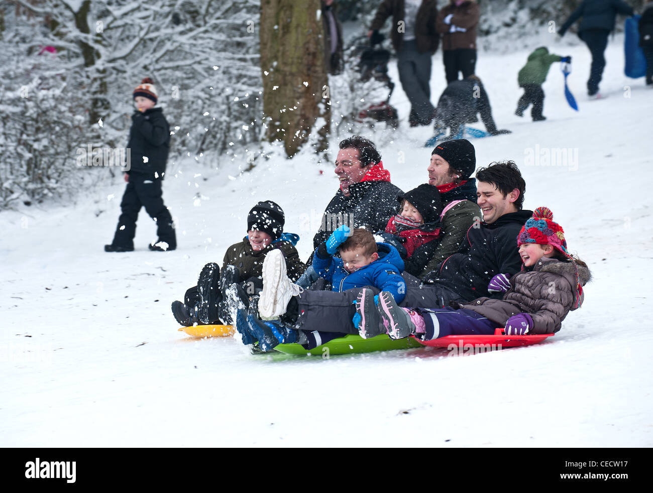 People sledding hi-res stock photography and images - Alamy