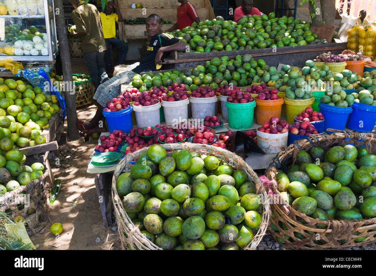 Man selling fresh fruits at a bus stand in Korogwe Tanga Region ...
