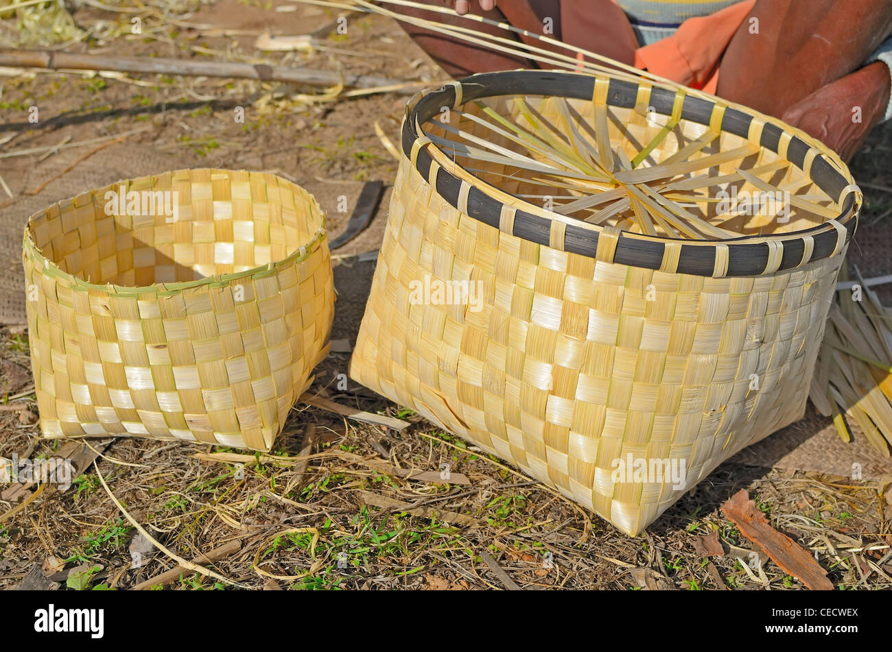 Old woven bamboo container hi-res stock photography and images - Alamy