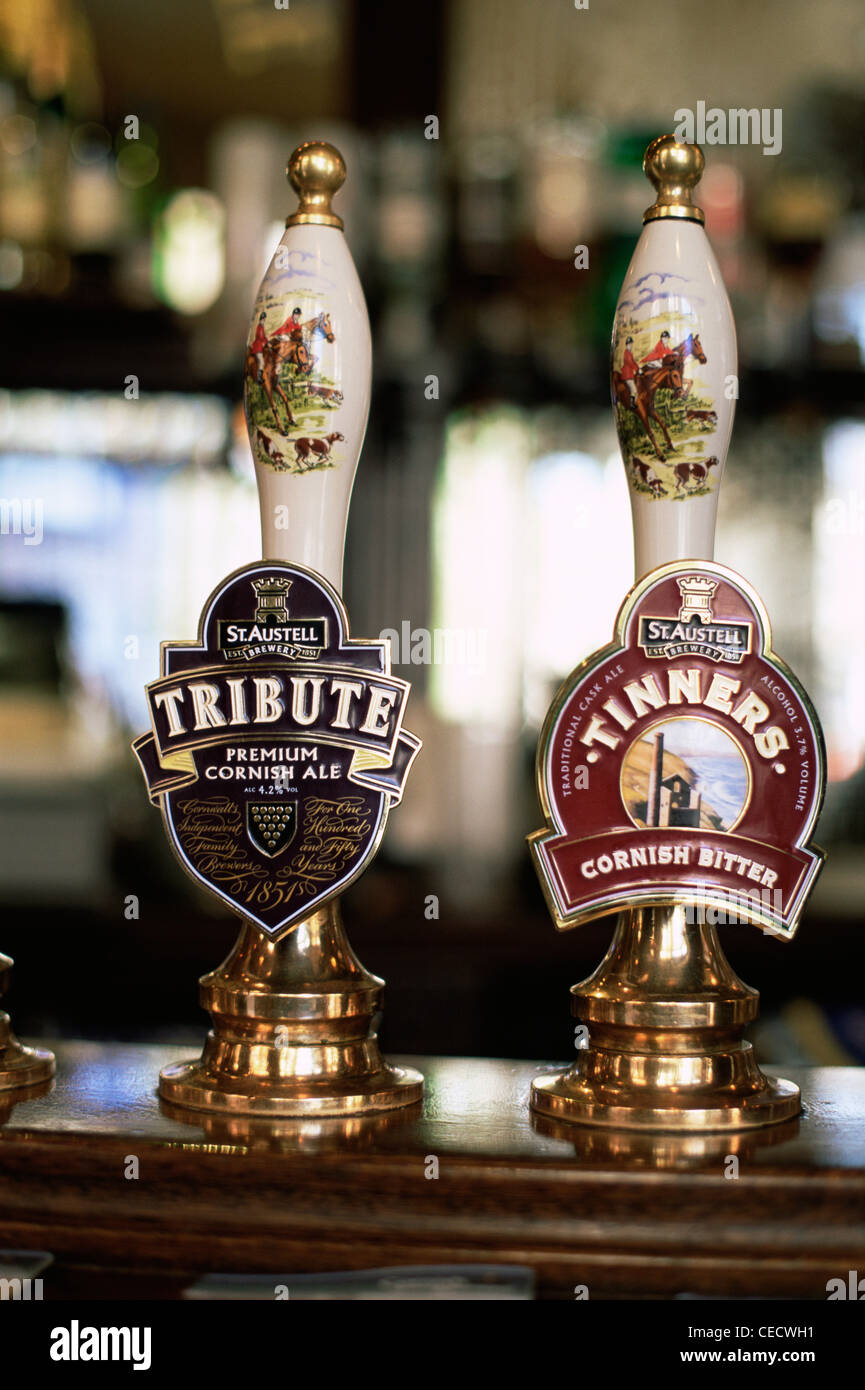 England, London, Typical Pub Beer Pump Handles Stock Photo - Alamy